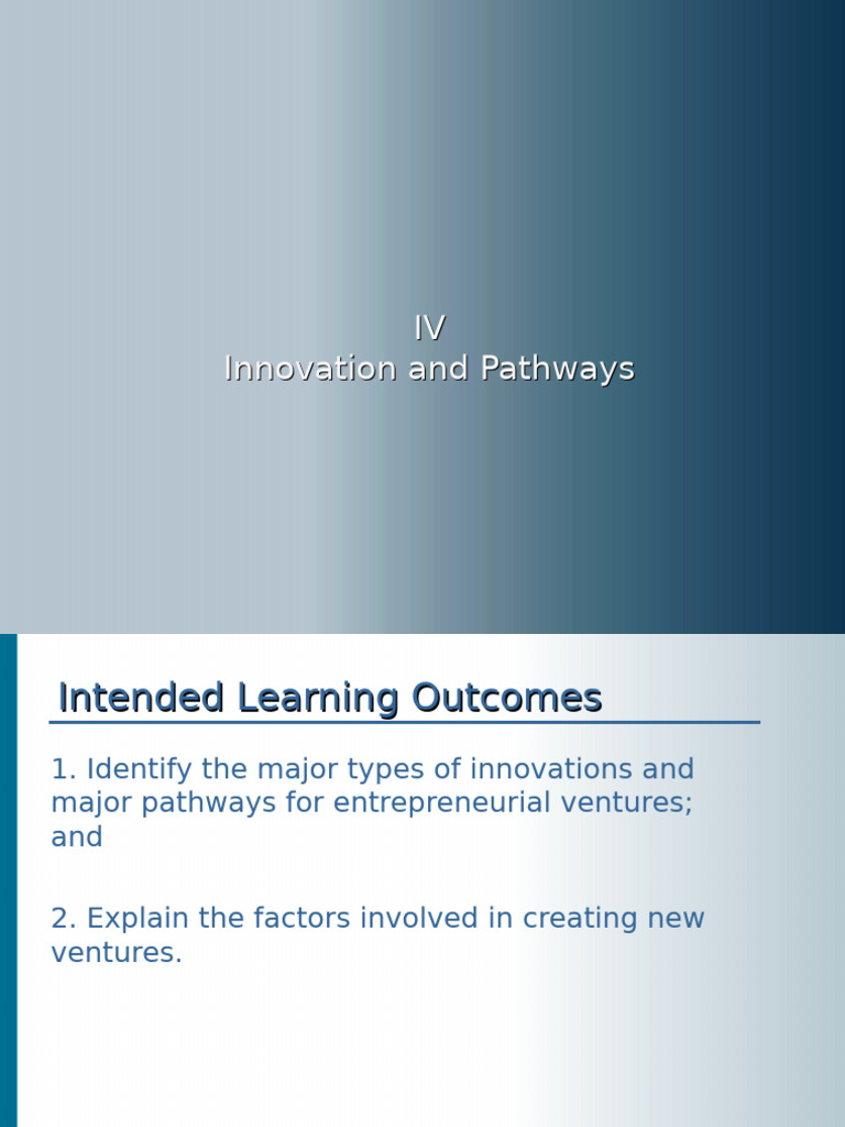 WEEK 4 - Innovation and Pathways | PDF