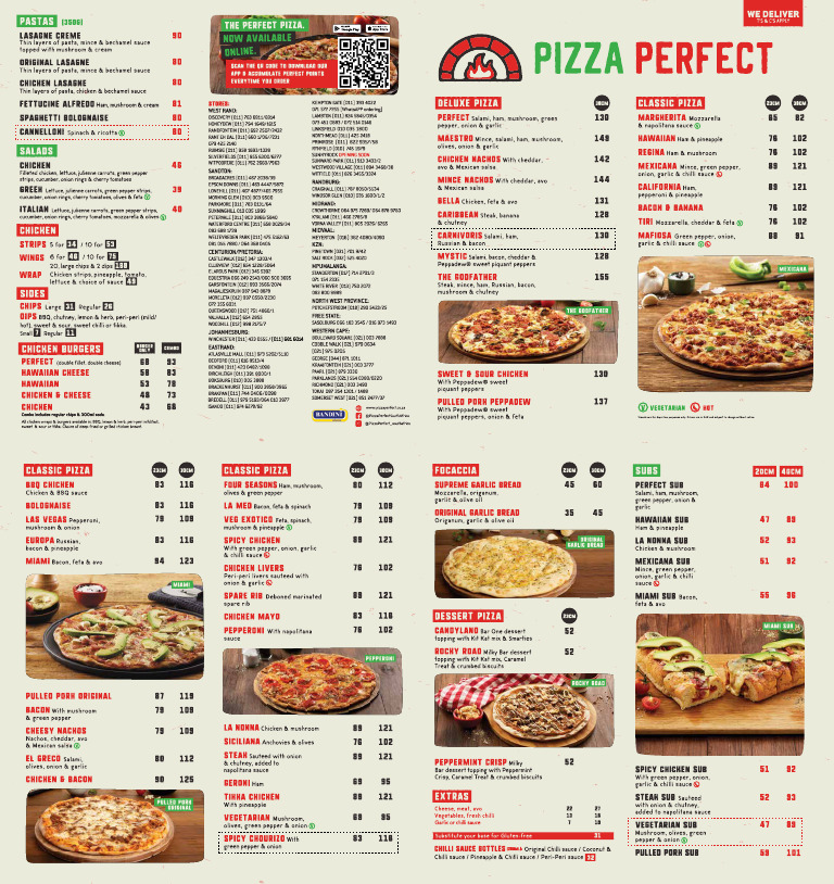 PP Menu Pizza With Burgers July2022 | PDF