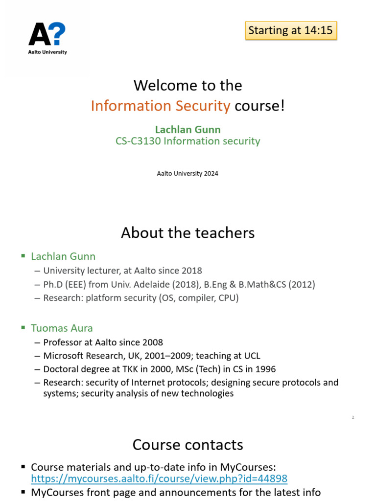 00 Security Course Intro | PDF