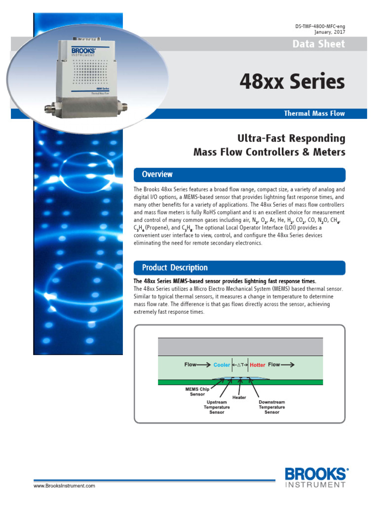 Mass Flow Controller Data Sheet 4850 4860 | PDF