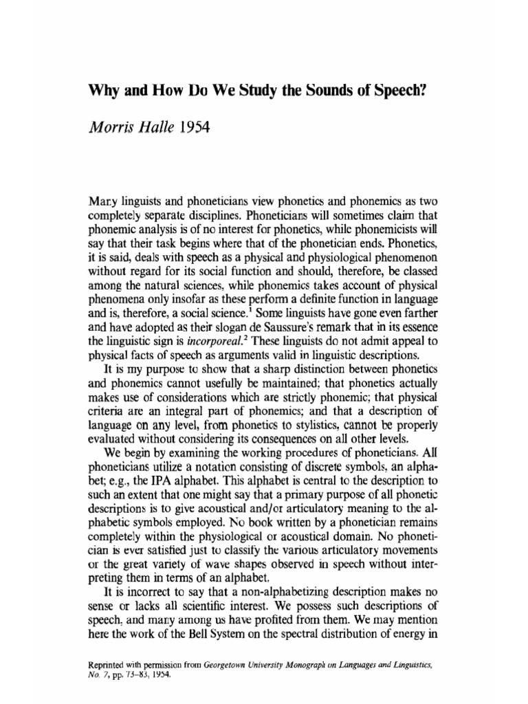 Suggested Reading 3 - Why and How Do We Study The Sounds of Speech ...