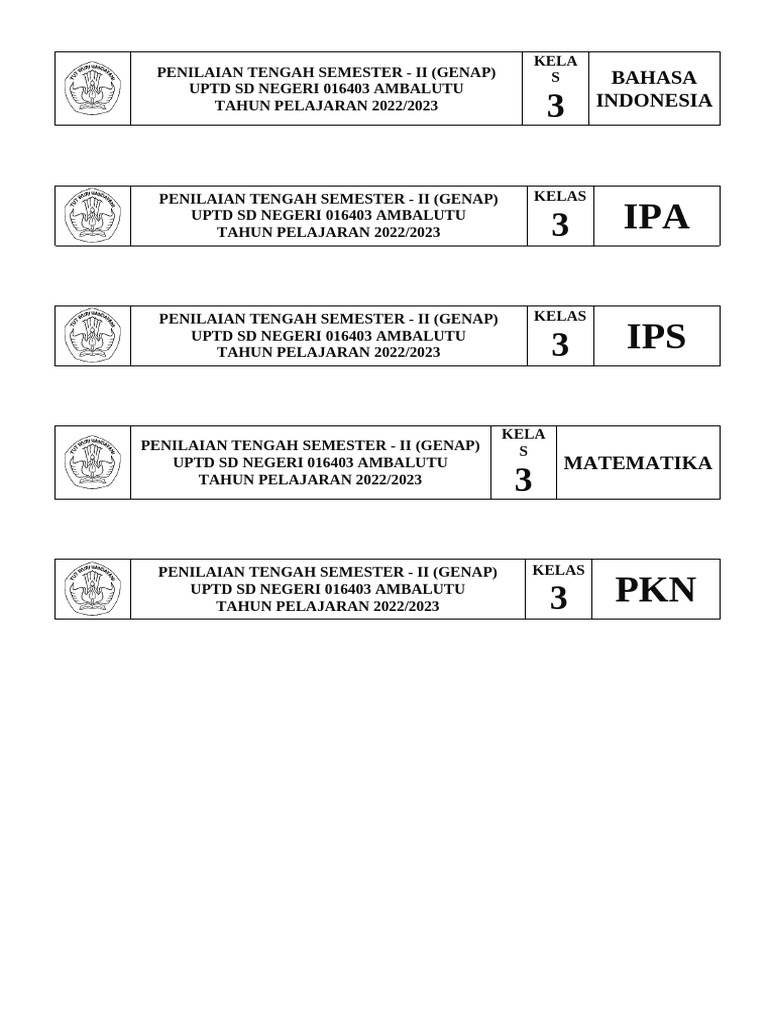 New Soal PTS SMT 2 Kelas 3 2023 | PDF