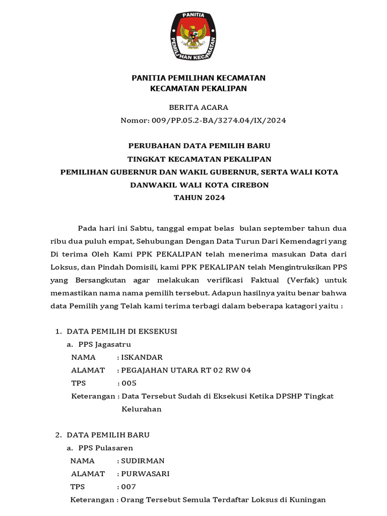 Ba Verpak Data Turun PPK | PDF