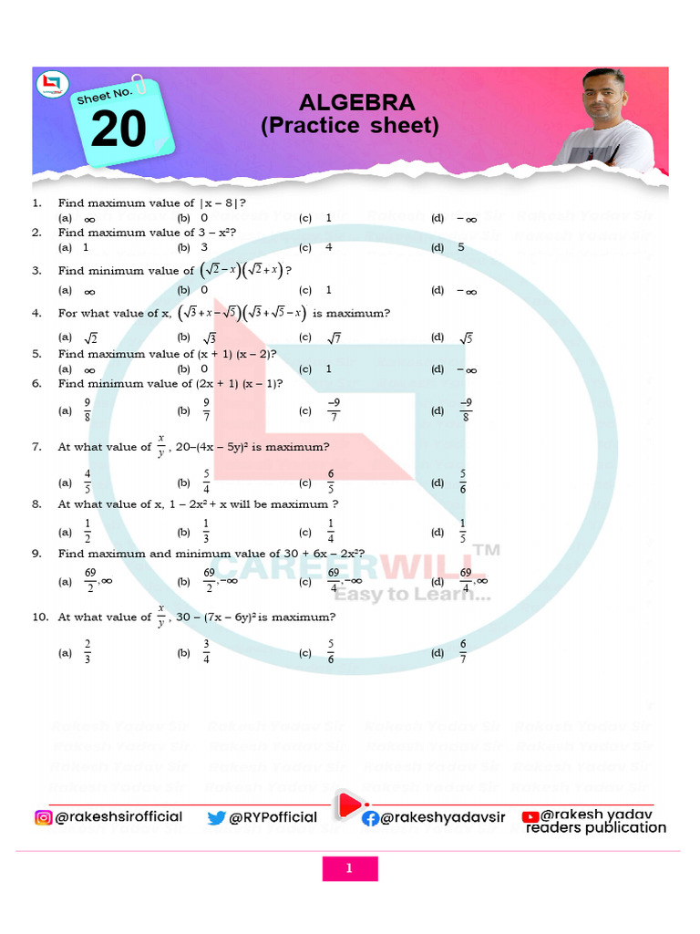 Practice Sheet - 20 | PDF