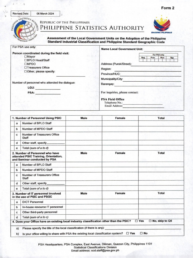 10 - Form 2 - 2024 Nationwide Assessment of LGUs On The Adoption of ...