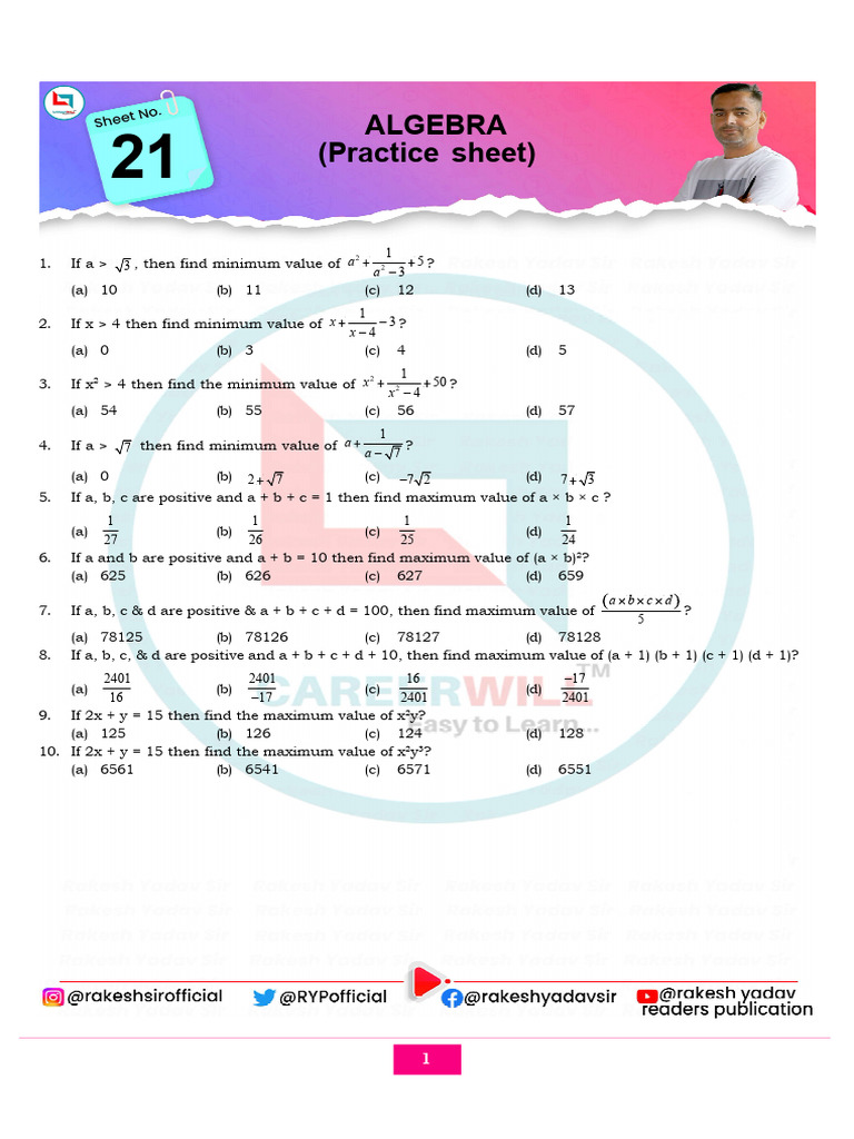 Practice Sheet - 21 | PDF