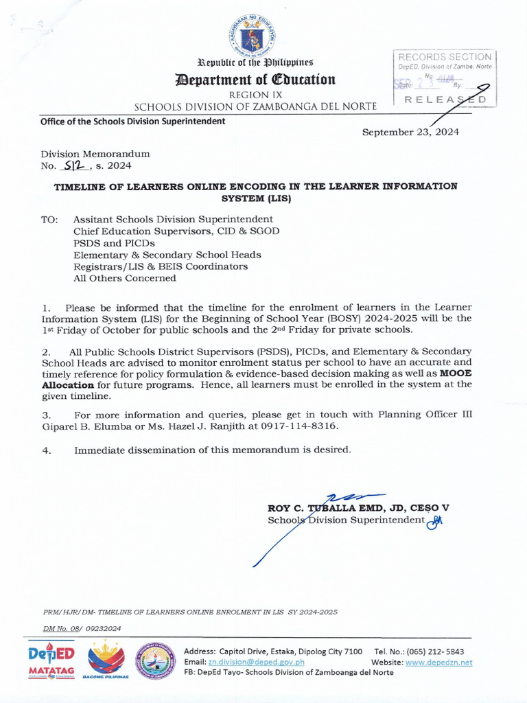 DM No 512s 2024 | PDF