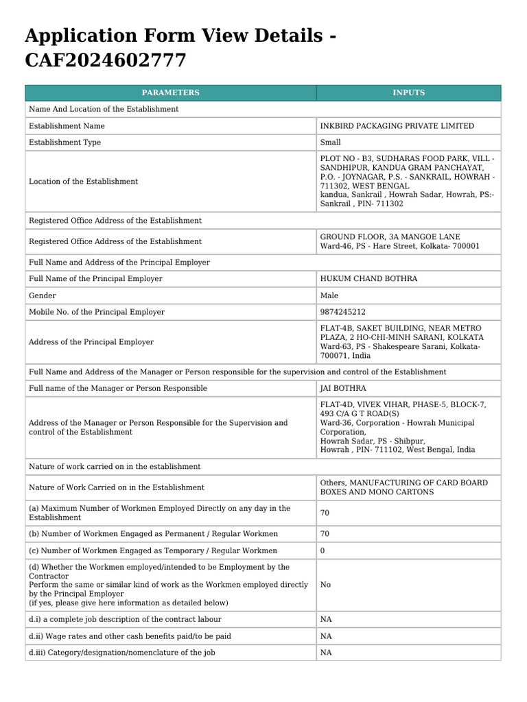 Clra Form Iv Caf2024602777 | PDF