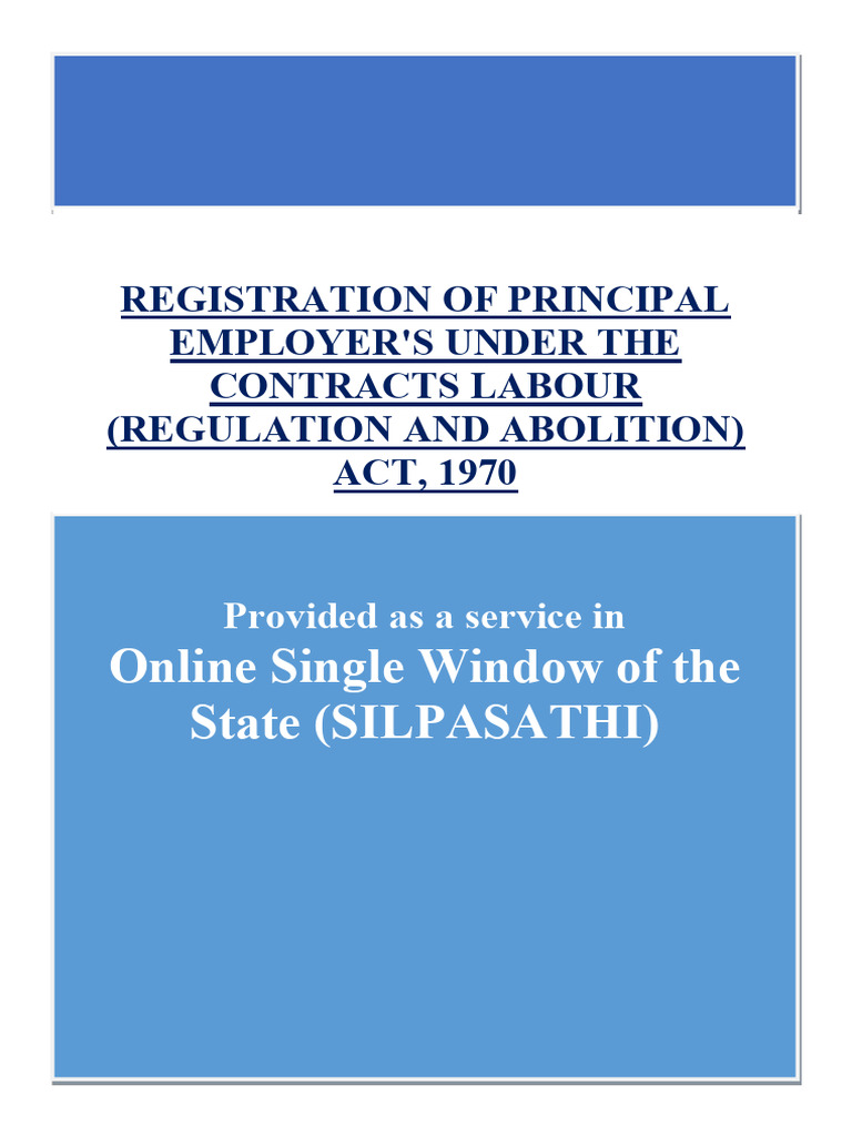 11-Registration of Principal Employer's Under The Contracts Labour ...