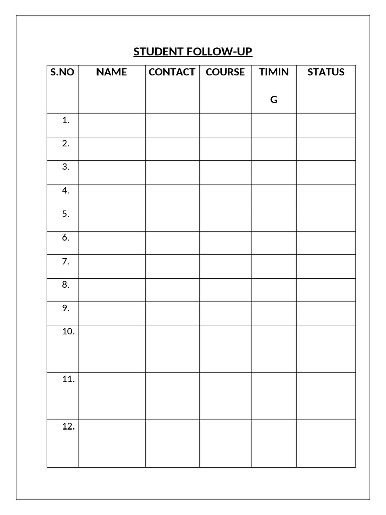 Student Follow | PDF