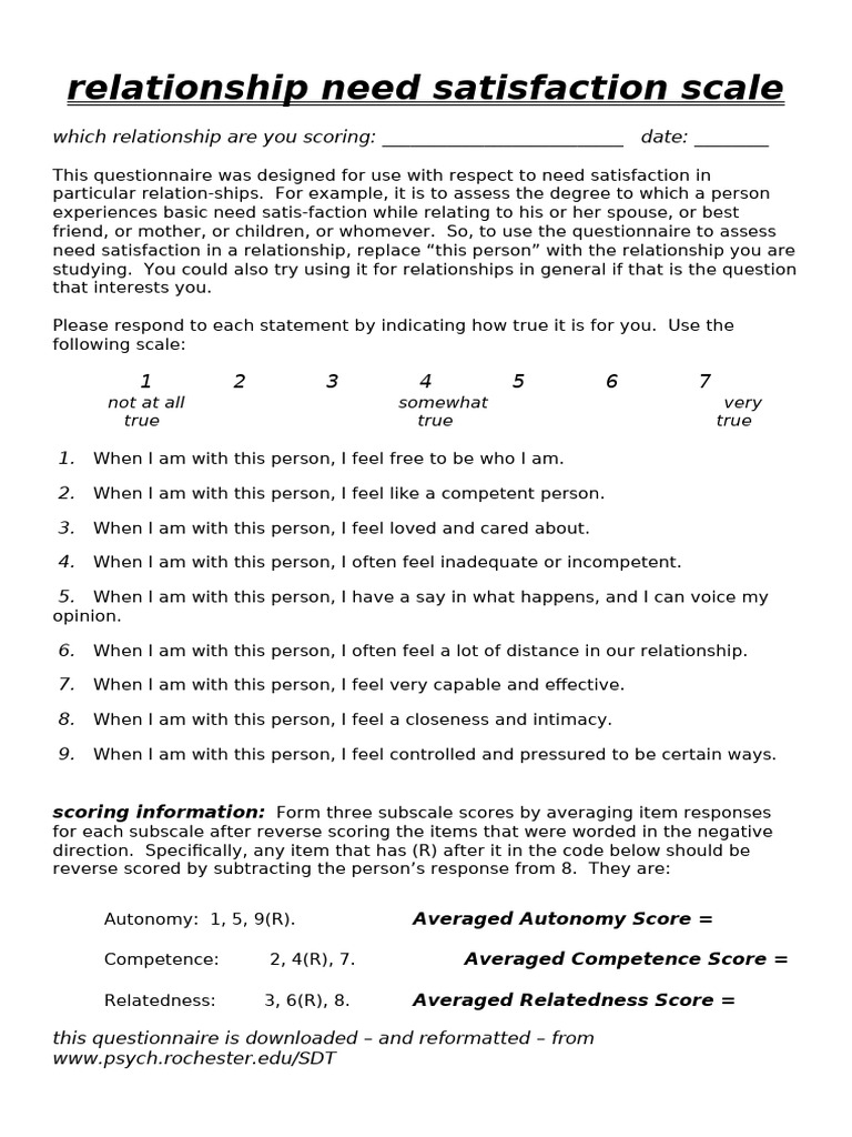 Assessment, S-DT Relationship Scale | PDF