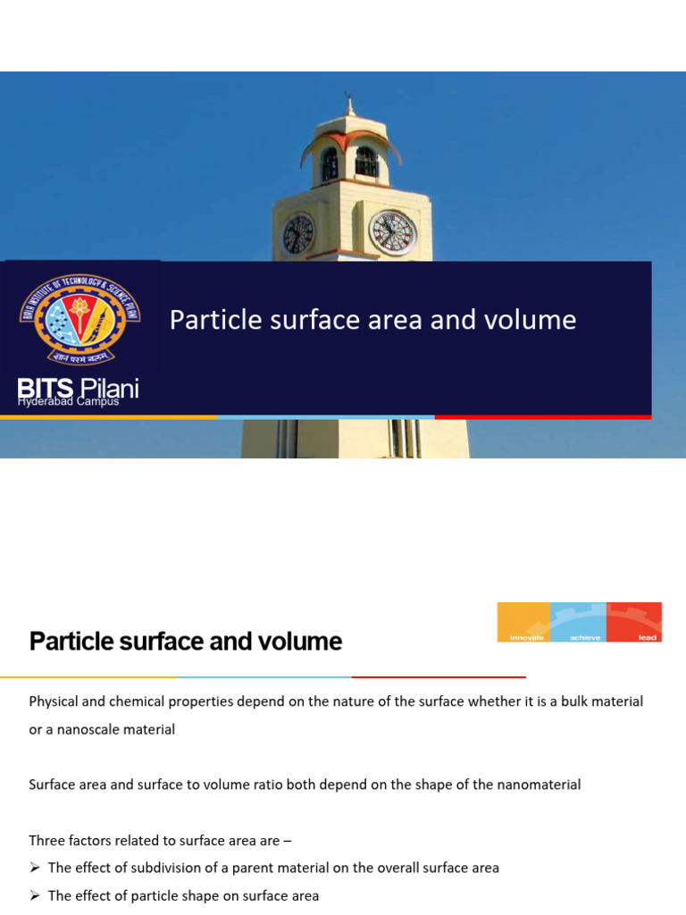 Particle Surface Area and Vol | PDF