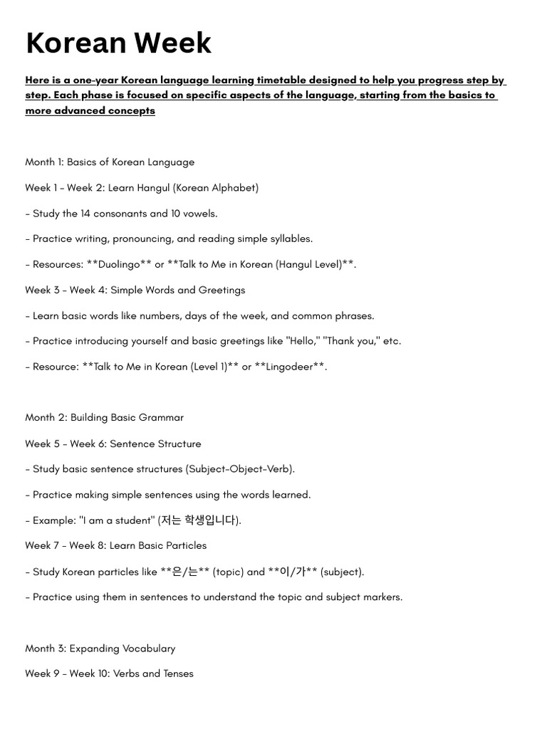 Korean Week PDF | PDF