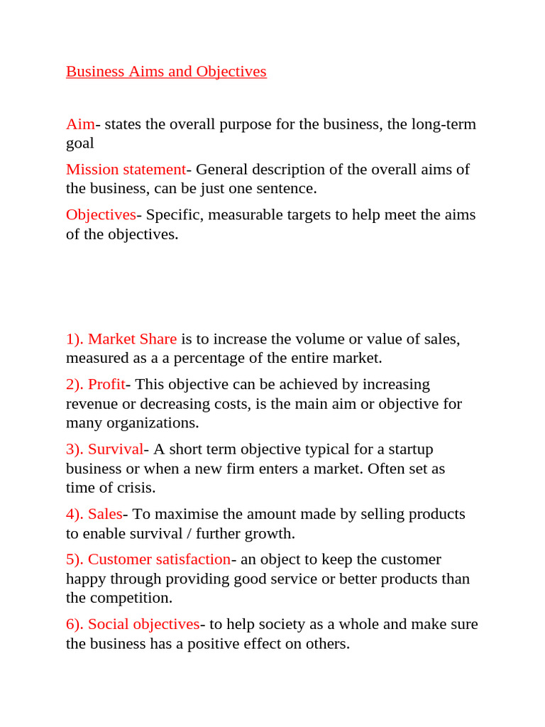 Aims and Objectives | PDF