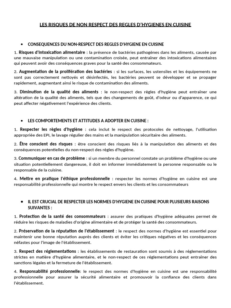 Les Risques de Non Respect Des Regles D | PDF