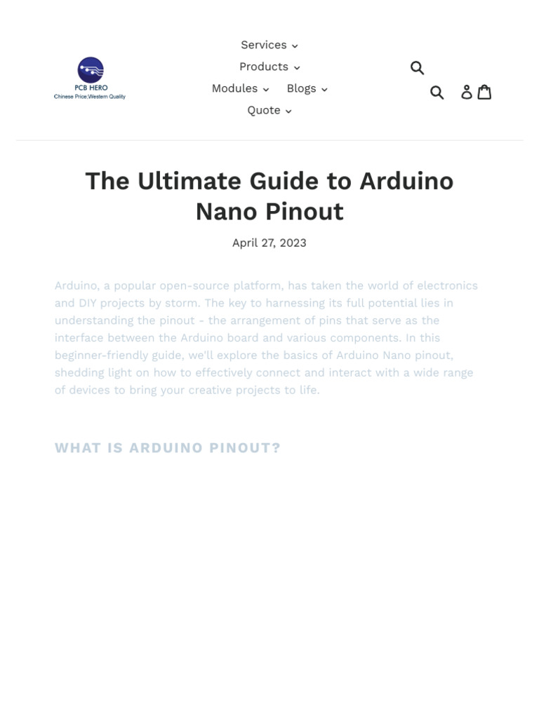 The Ultimate Guide To Arduino Nano Pinout - PCB H | PDF | Arduino | Usb