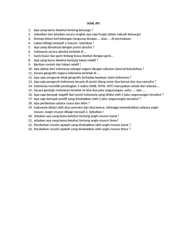 Soal Ips | PDF