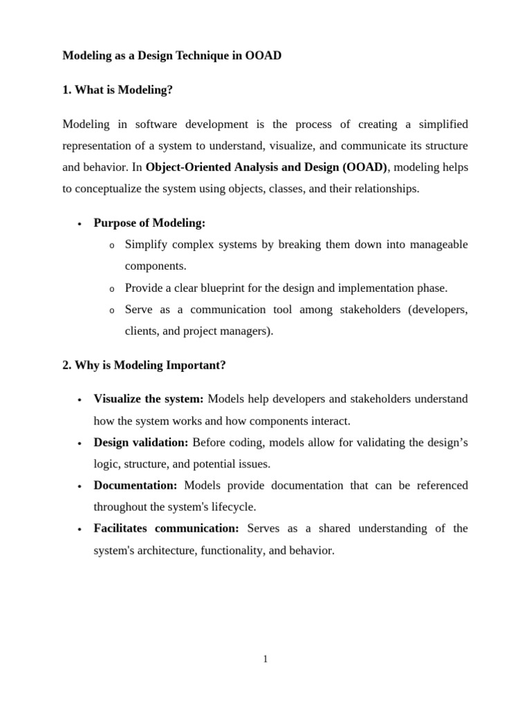 Unit 1 - Lecturer 2 - Modeling As A Design Technique in OOAD | PDF | Conceptual Model | Art