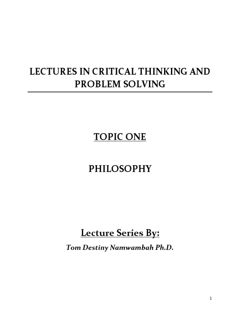 Lesson 1 Philosophy Pdf
