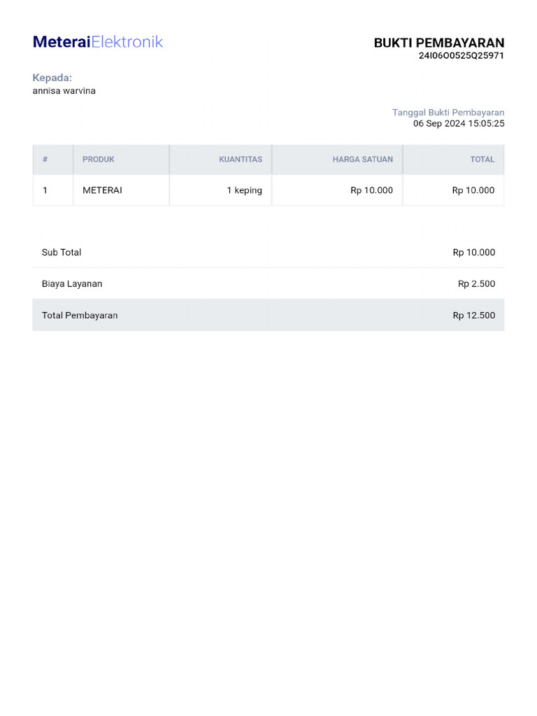 Bukti Pembayaran | PDF