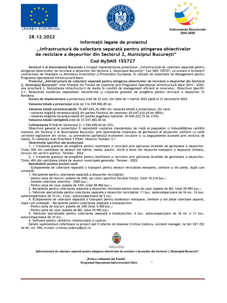 Descriere Proiect POIM Site | PDF