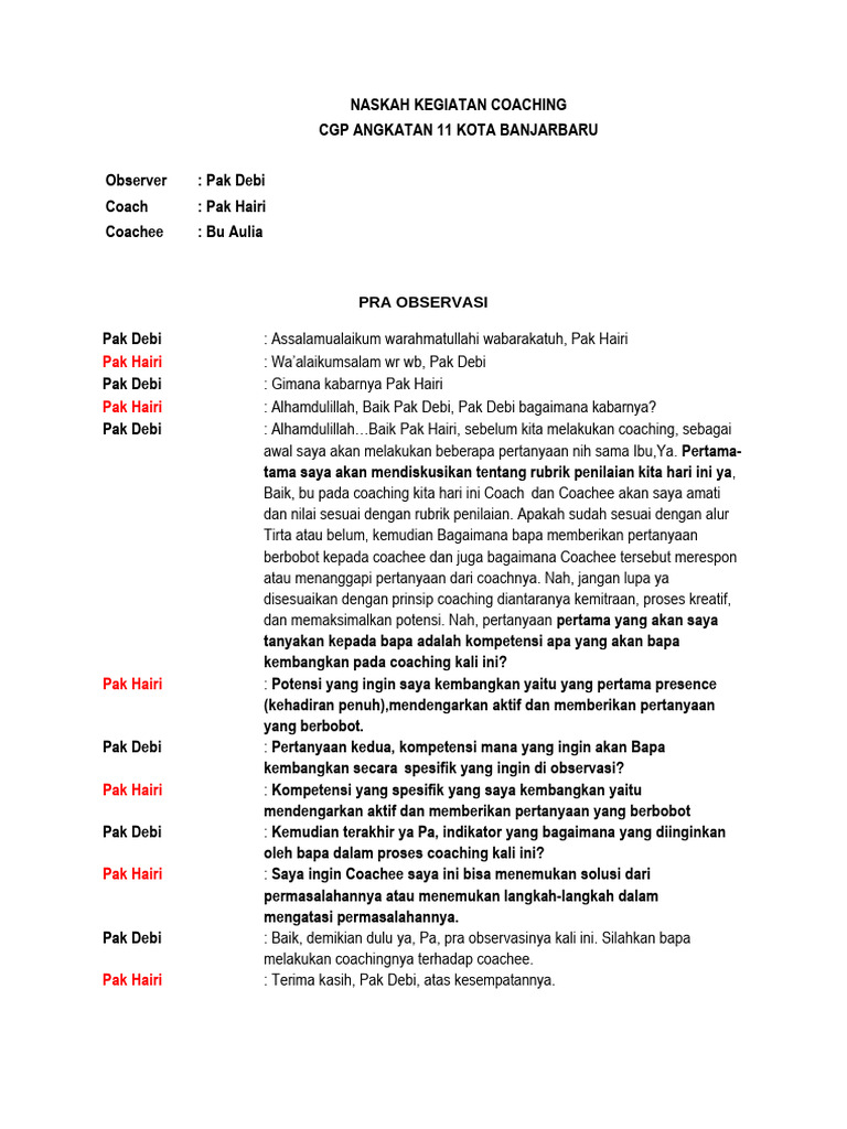 Naskah Skenario COACHING | PDF