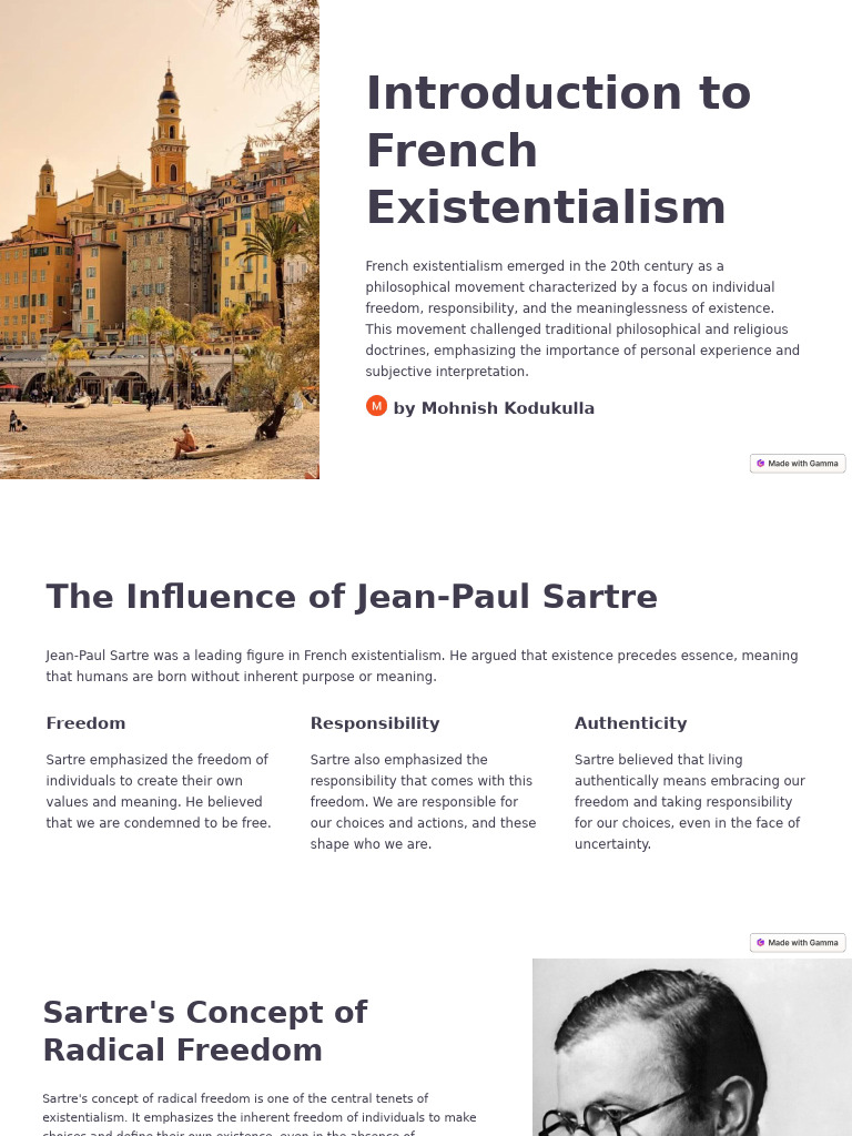 Introduction To French Existentialism | PDF