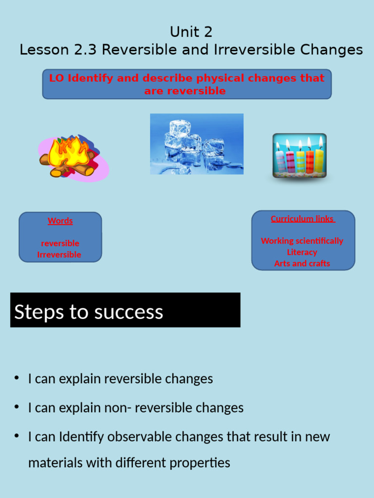L1&2 Reversible and Irreversible Changes | PDF