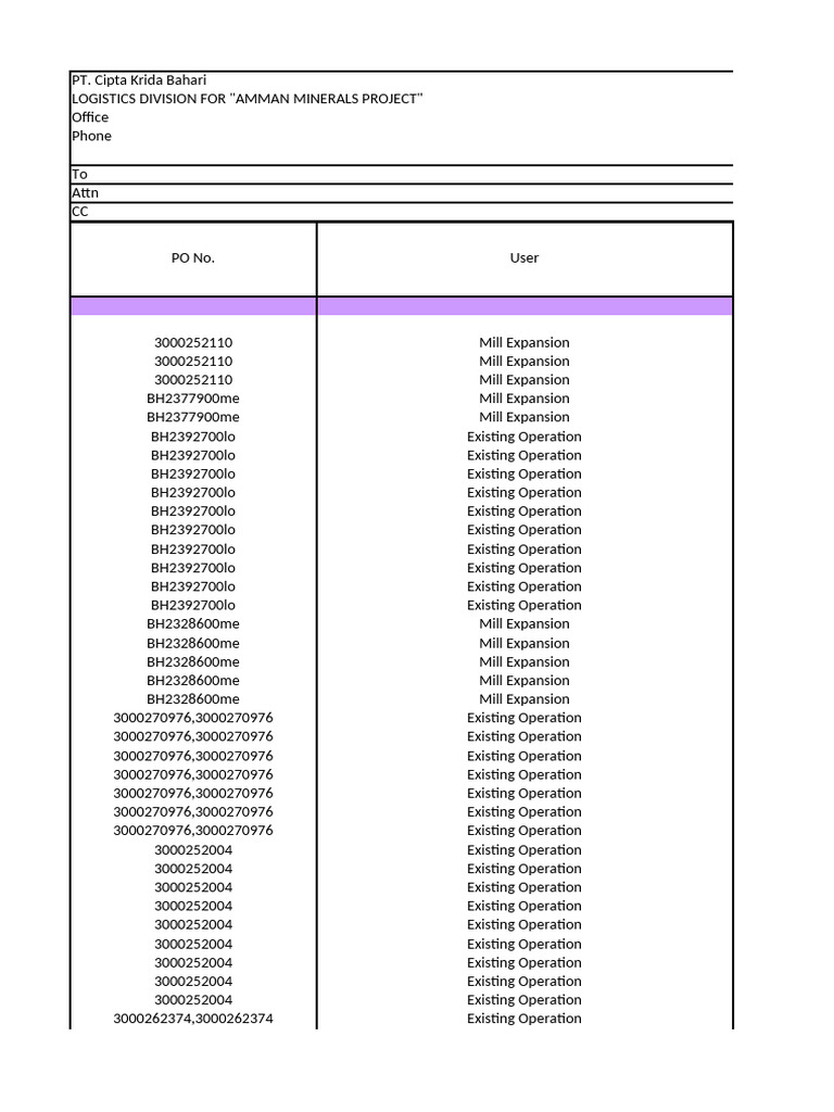Shipping Instruction LCT BJM v. 01 | PDF