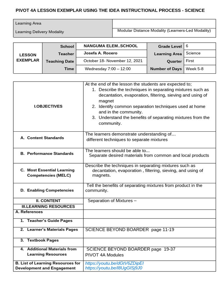 G6 MELC 2 Science-Lesson-Exemplar | PDF