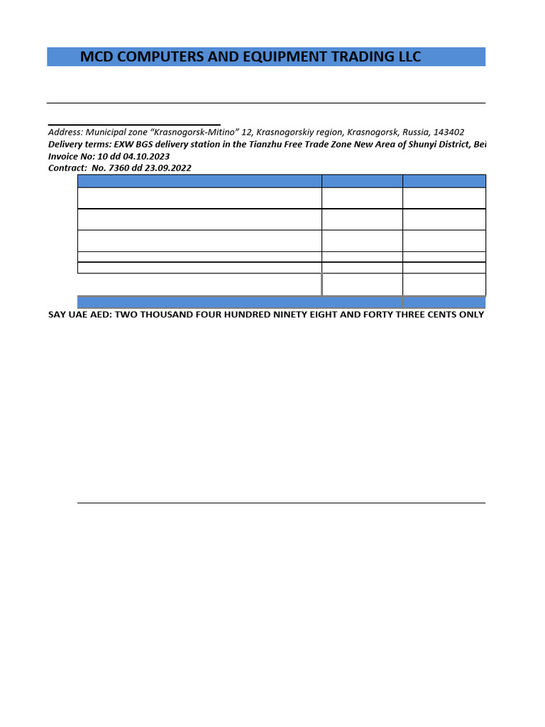Commercial Invoice + Final Packing List To DEPO - 5 | PDF
