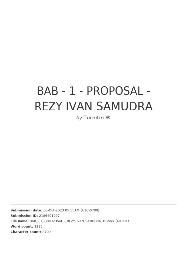 Bab - 1 - Proposal - Rezy Ivan Samudra | PDF