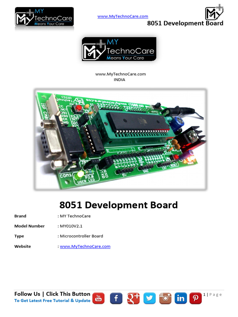 Datasheet 8051 Development Board | PDF