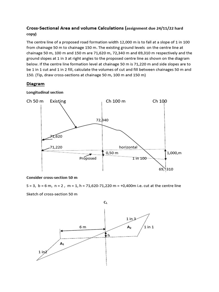 Cross-Sectional Areas and Volume Calculations | PDF