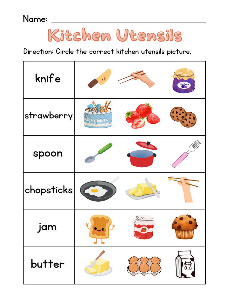 Kitchen Utensils - Adjectives | PDF
