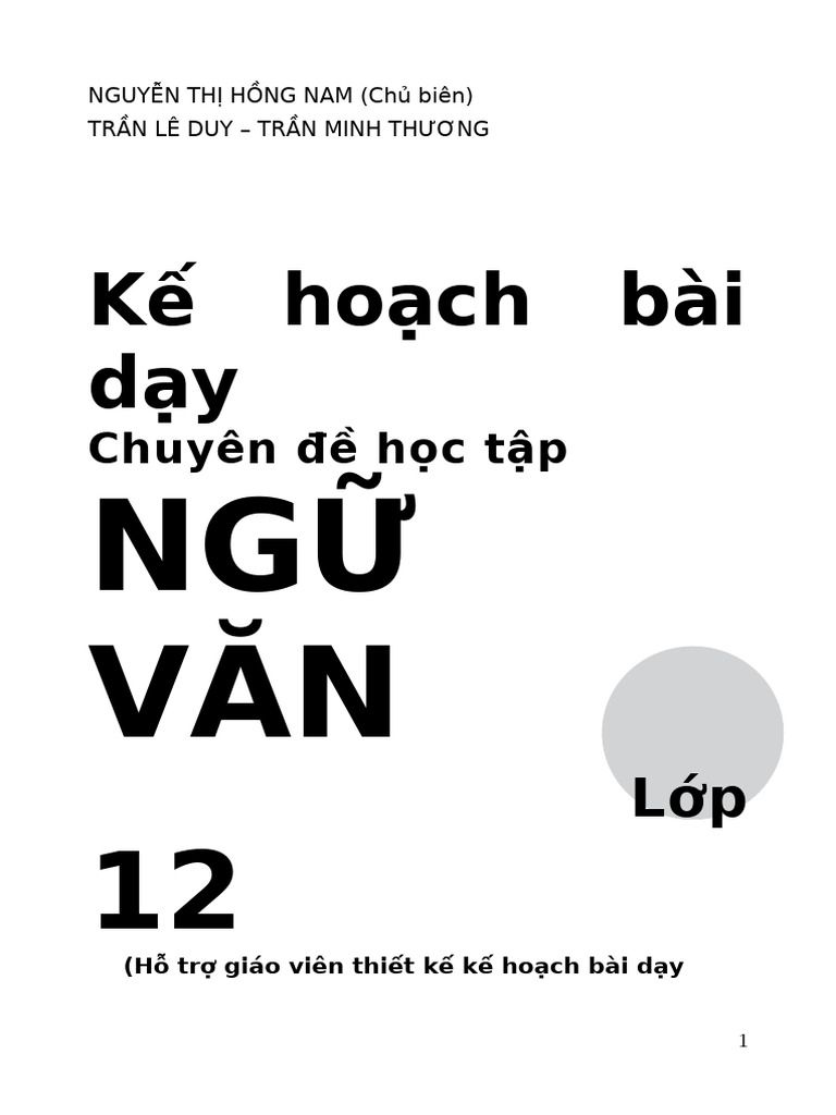 KHBD Chuyen de Hoc Tap Ngu Van 12 | PDF