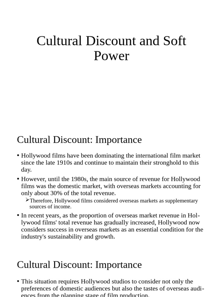 Cultural Discount and Soft Power | PDF