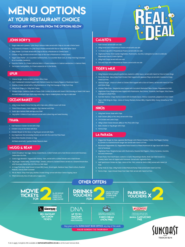 REAL-DEAL Aug24 MENU-OPTIONS | PDF | Hamburgers | French Fries