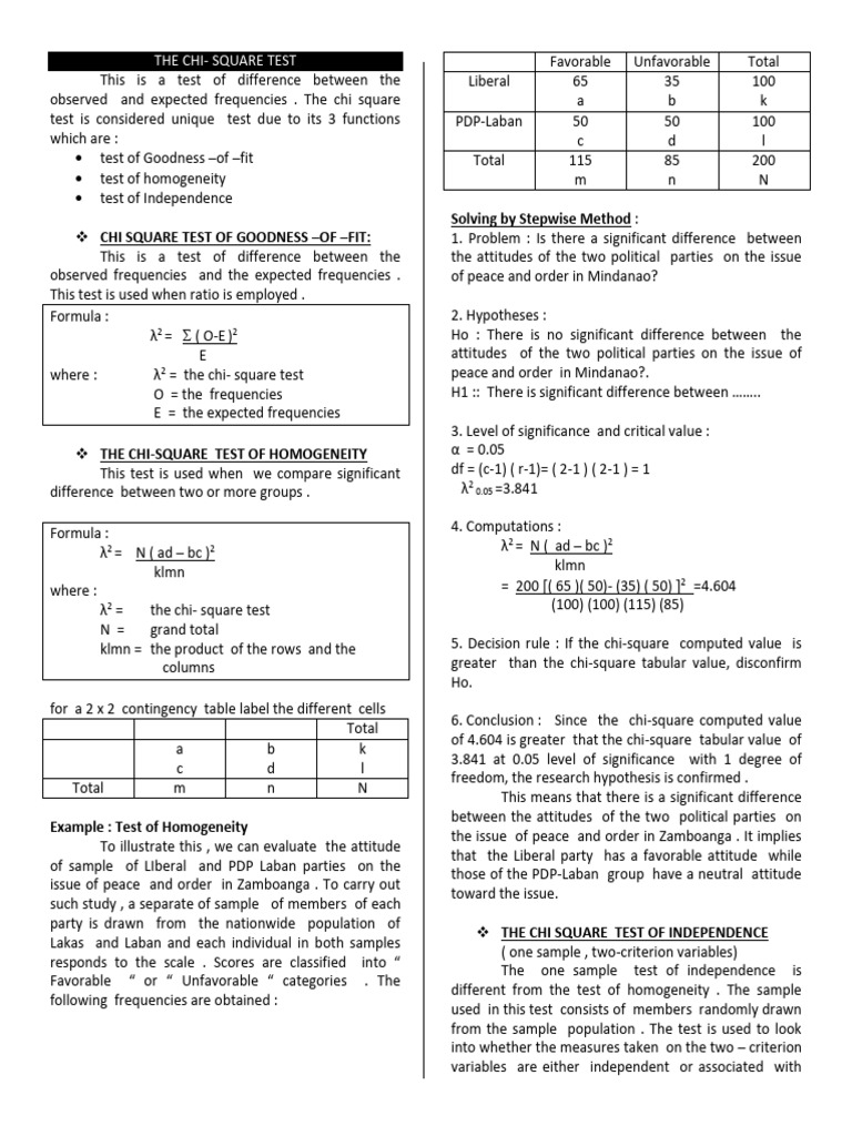 STAT 2 - Lesson Chi-Square Tests | PDF
