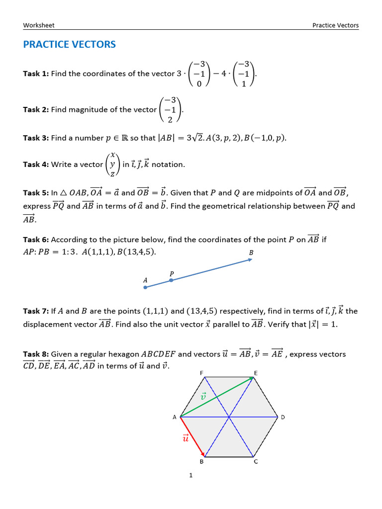 Practice Vectors | PDF