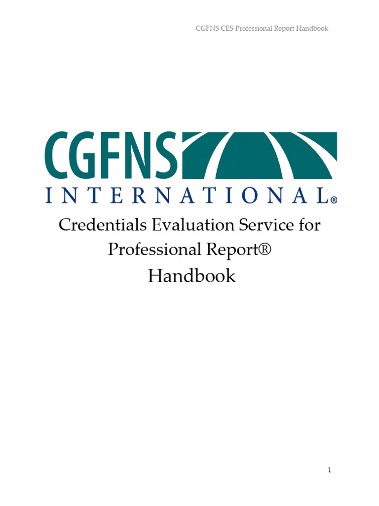 CES-Professional Report-Handbook | PDF