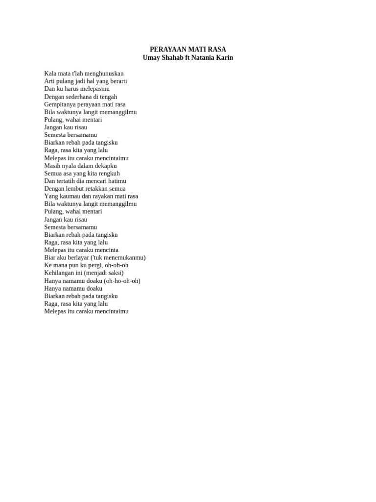 Perayaan Mati Rasa | PDF