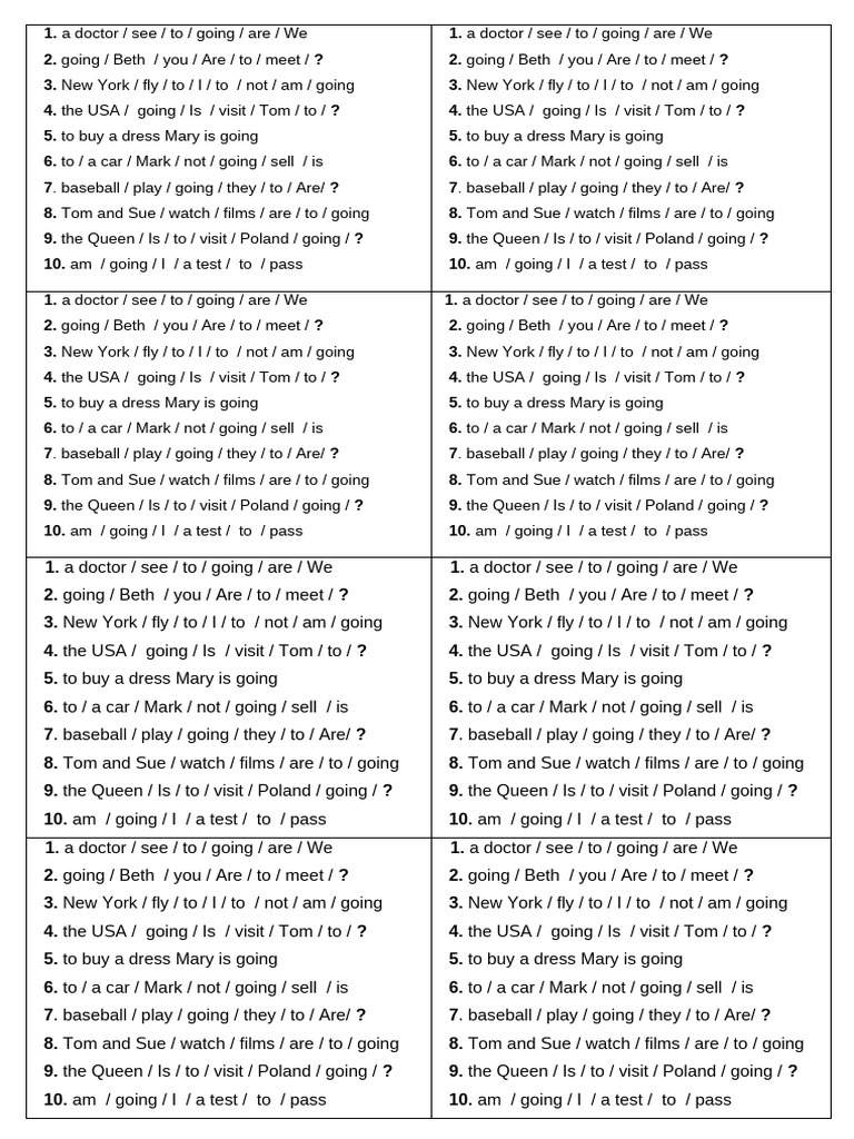 Be Going To Exercise | PDF