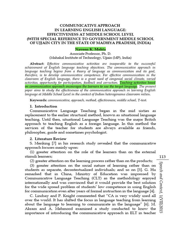 109 - 116 - Communicative Approach in Learning English Language ...