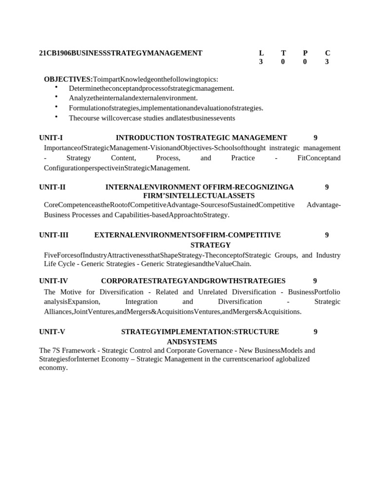 Business Strategy Managements | PDF | Strategic Management | Career ...