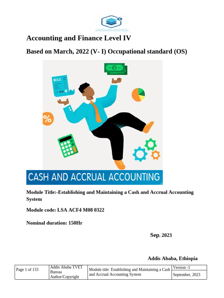 MO 08 Establish and Maintain Cash and Accrual Accounting System | PDF
