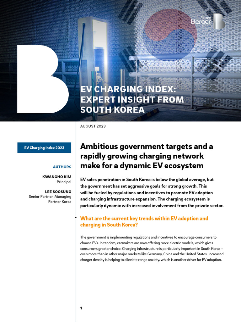 Roland Berger Ev Charging Index Deep Dive Southkorea | PDF