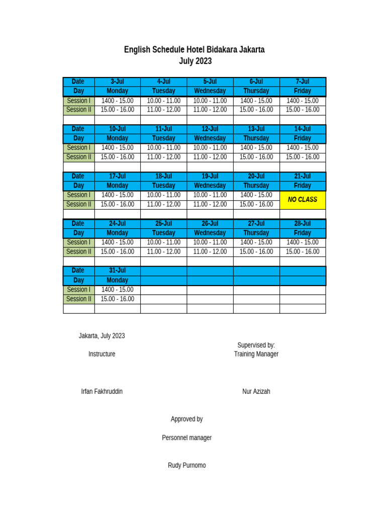 Alternative Schedule | PDF