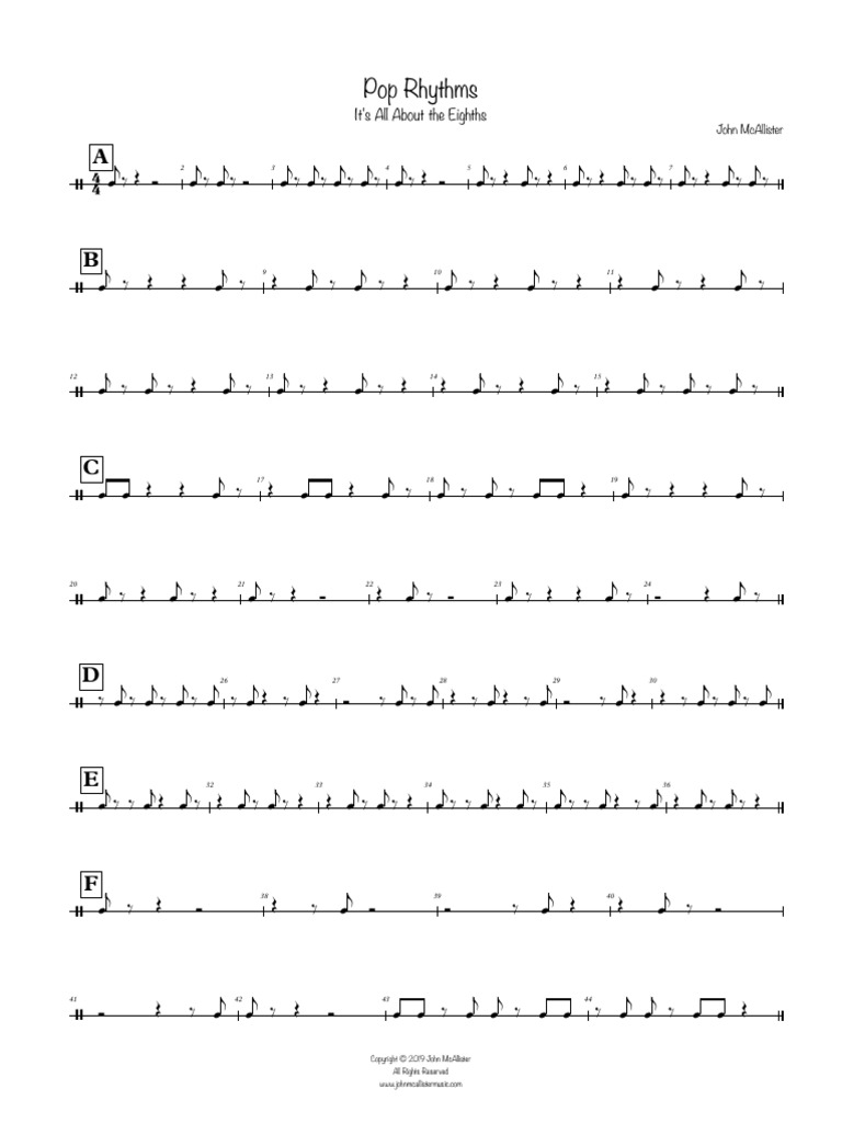 Pop Rhythms - 8ths-1 1 | PDF