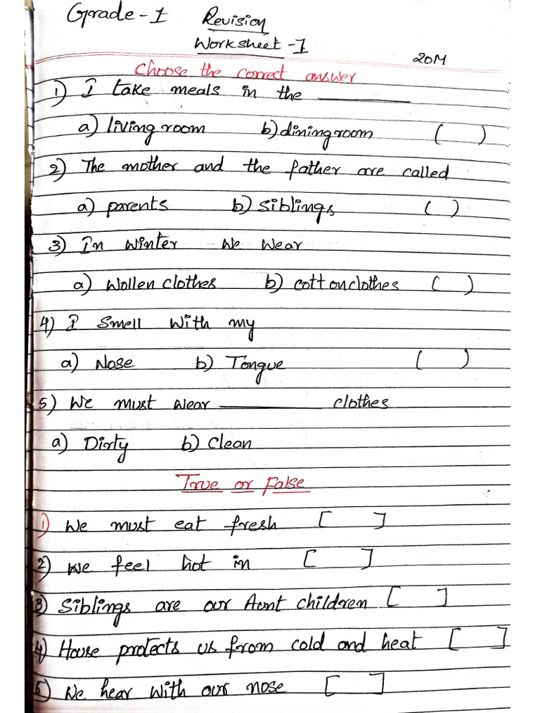 EVS Worksheets 1,2-GRADE - 1 | PDF